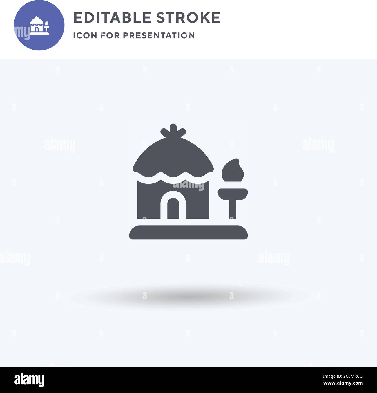 Hut icon vector, filled flat sign, solid pictogram isolated on white ...