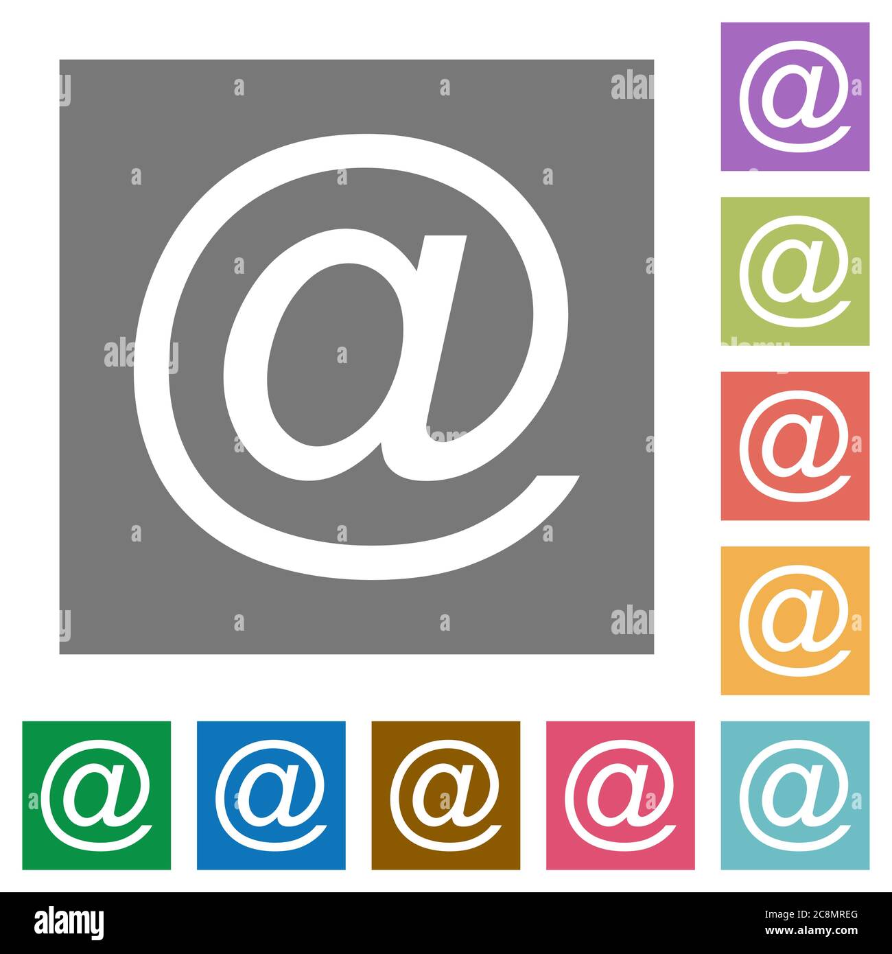 Email flat icon set on color square background Stock Vector Image & Art ...
