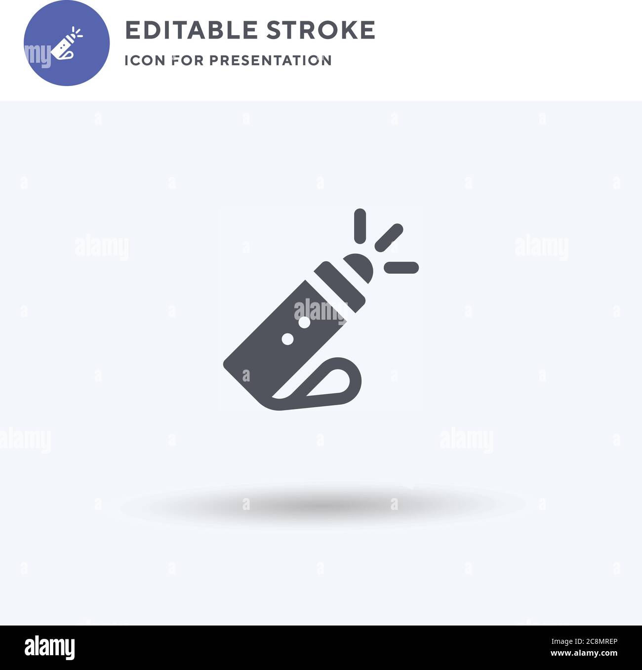 Flashlight icon vector, filled flat sign, solid pictogram isolated on ...