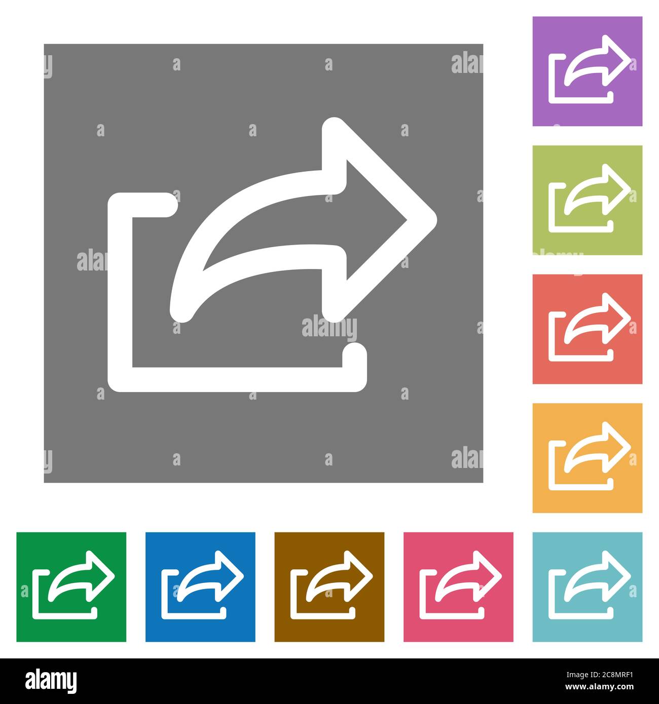 Export flat icon set on color square background Stock Vector Image ...