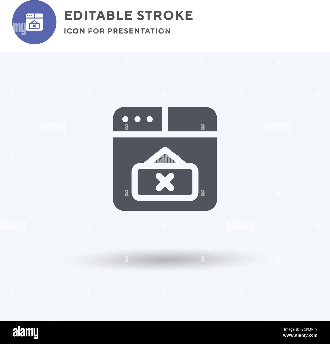 Close icon vector, filled flat sign, solid pictogram isolated on white ...