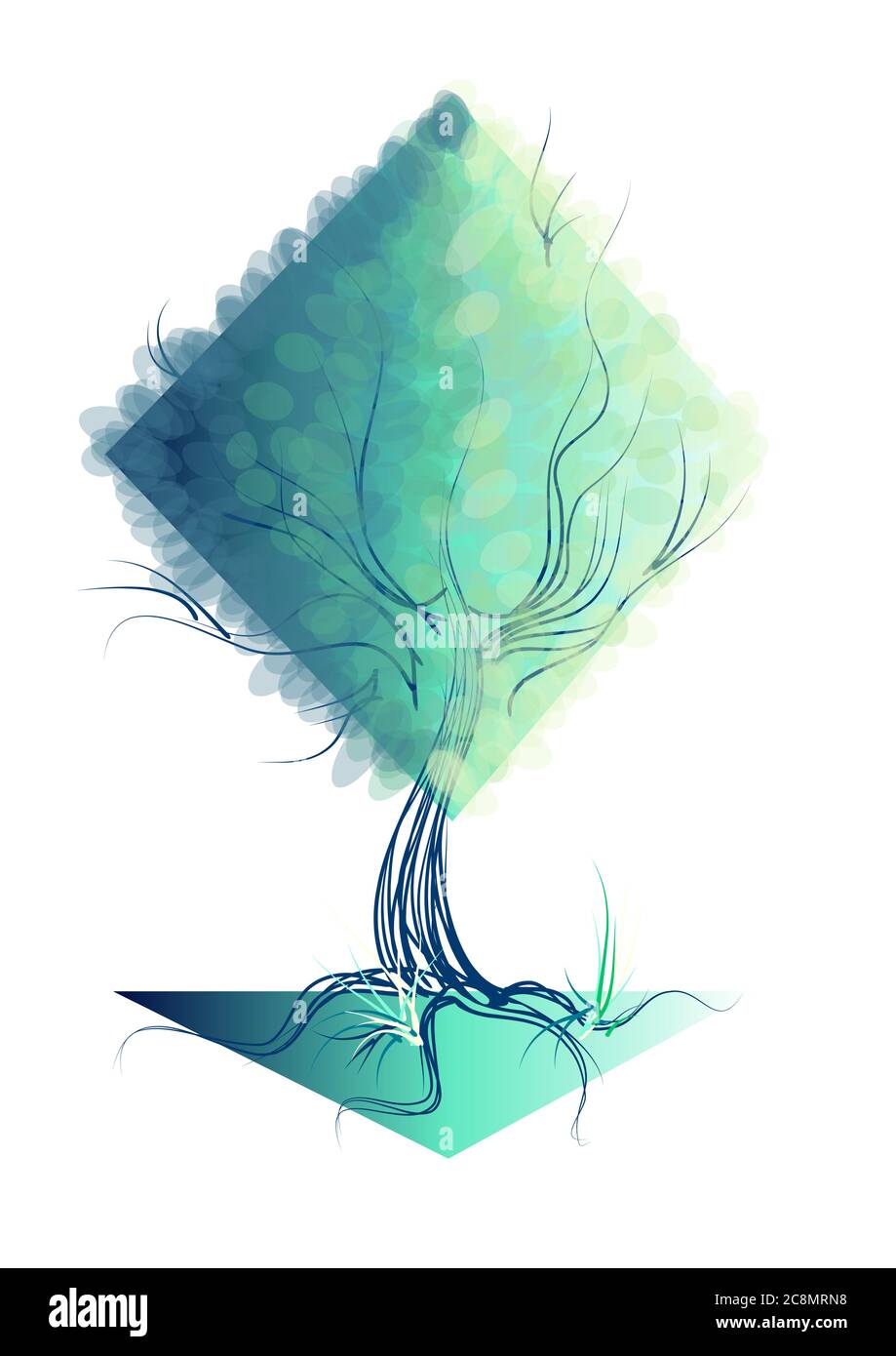 abstract green tree on a white background Stock Vector Image & Art - Alamy