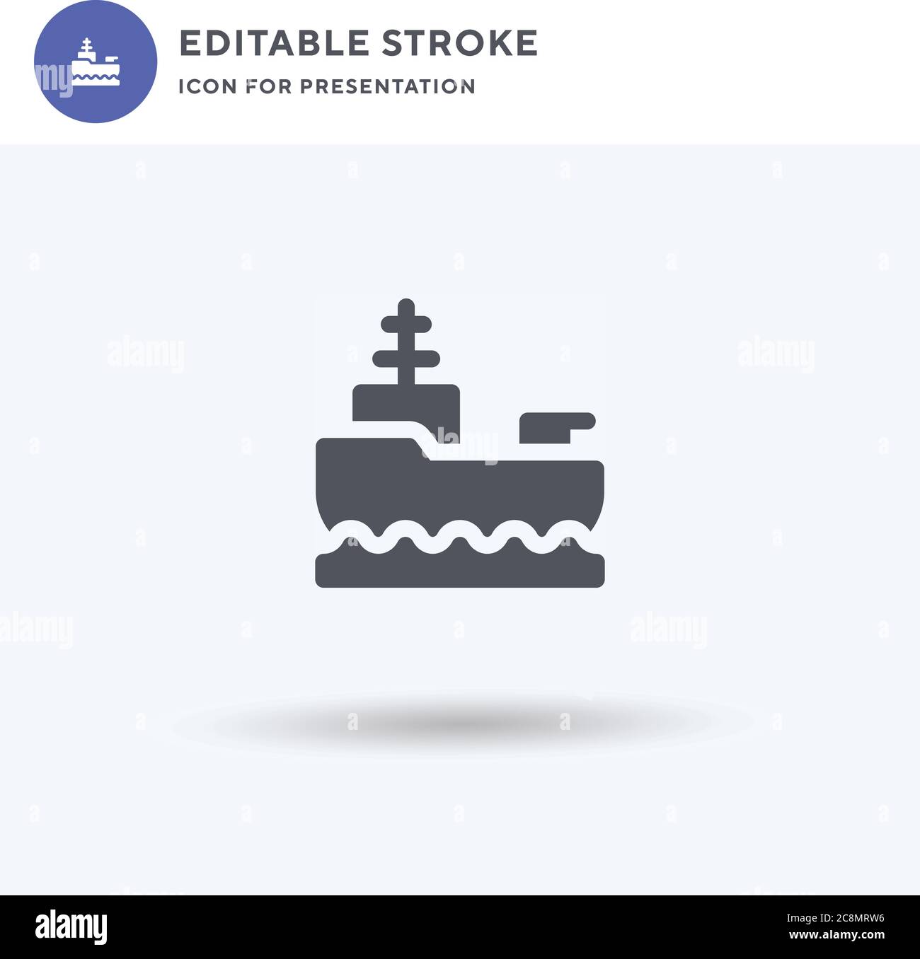 Battleship icon vector, filled flat sign, solid pictogram isolated on ...
