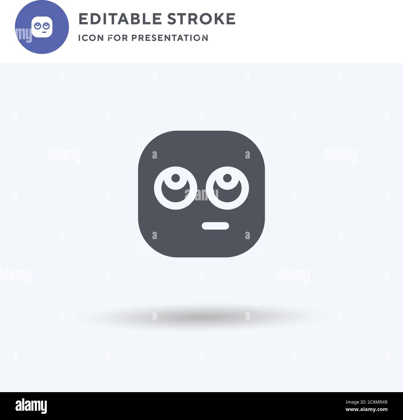 Rolling Eyes icon vector, filled flat sign, solid pictogram isolated on ...