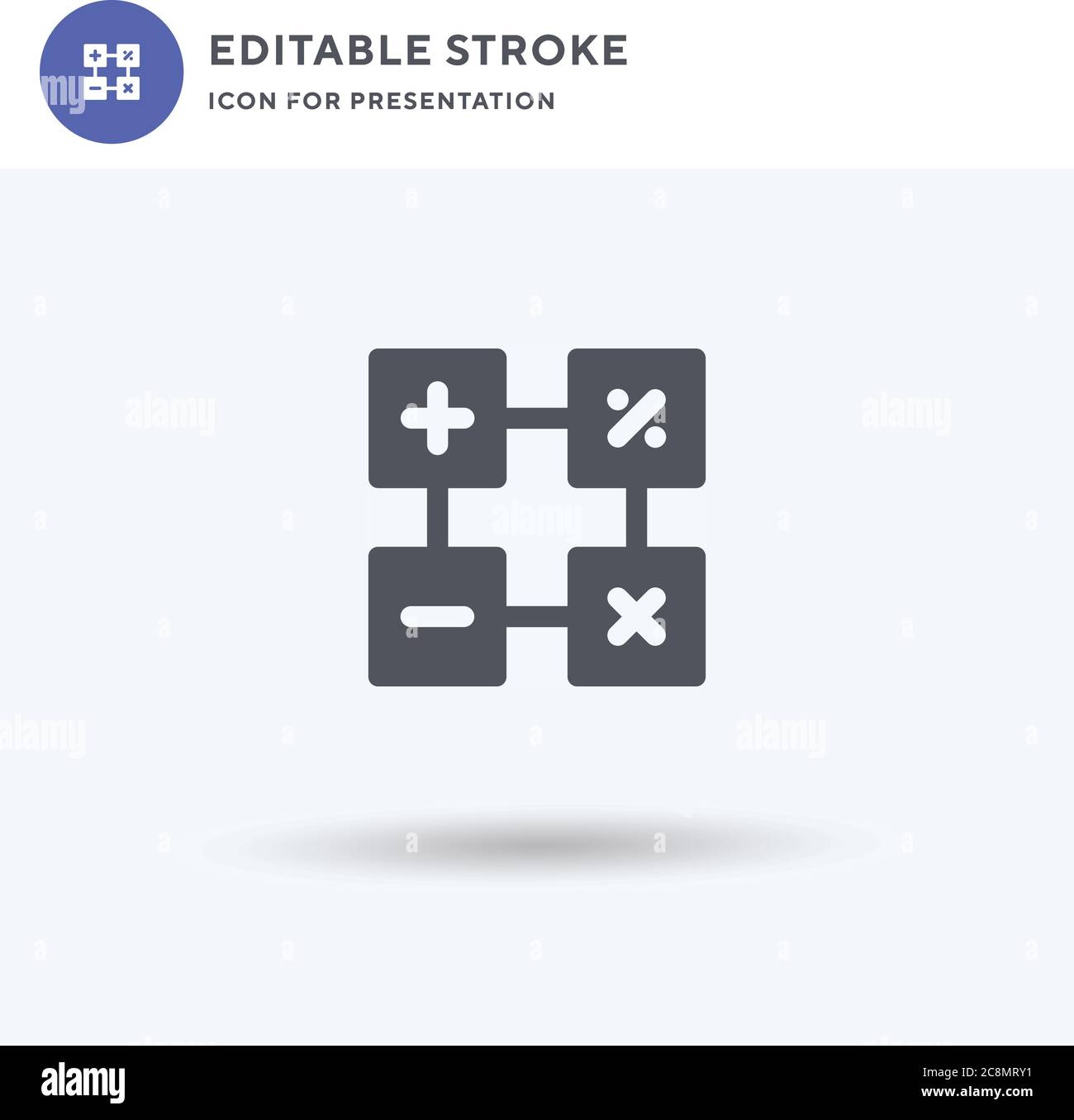 Maths icon vector, filled flat sign, solid pictogram isolated on white ...