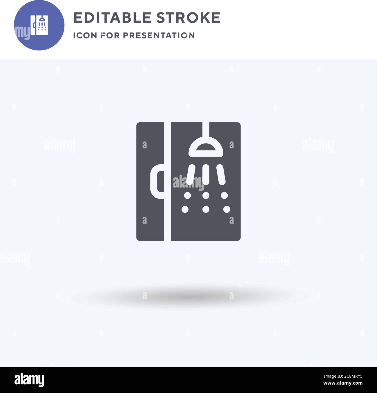 Shower icon vector, filled flat sign, solid pictogram isolated on white ...