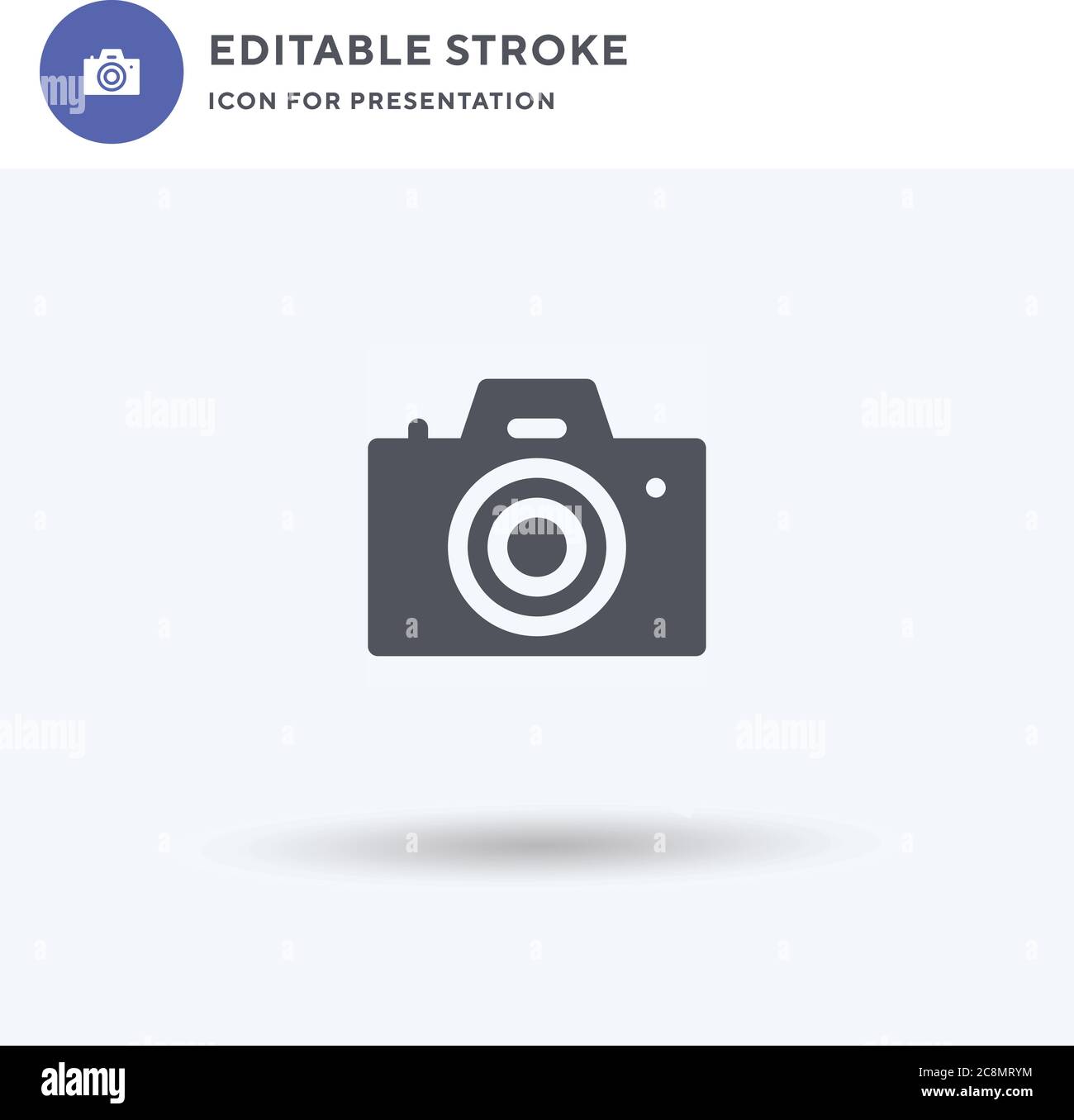 Camera icon vector, filled flat sign, solid pictogram isolated on white ...