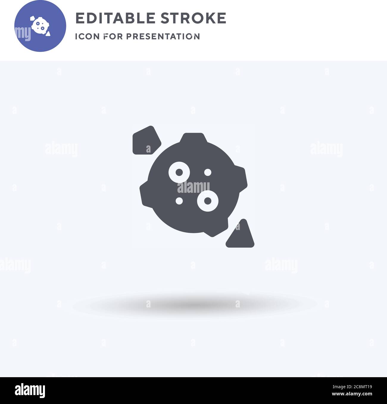 Asteroid icon vector, filled flat sign, solid pictogram isolated on ...