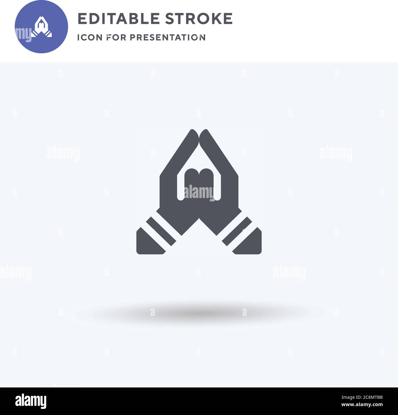 Namaste icon vector, filled flat sign, solid pictogram isolated on ...