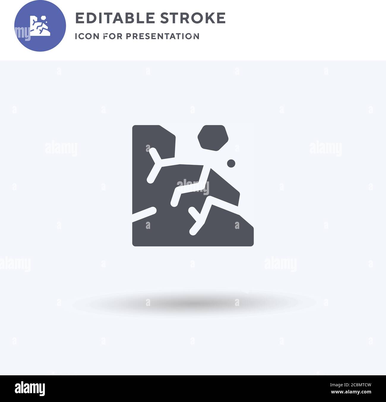 Rocks icon vector, filled flat sign, solid pictogram isolated on white ...