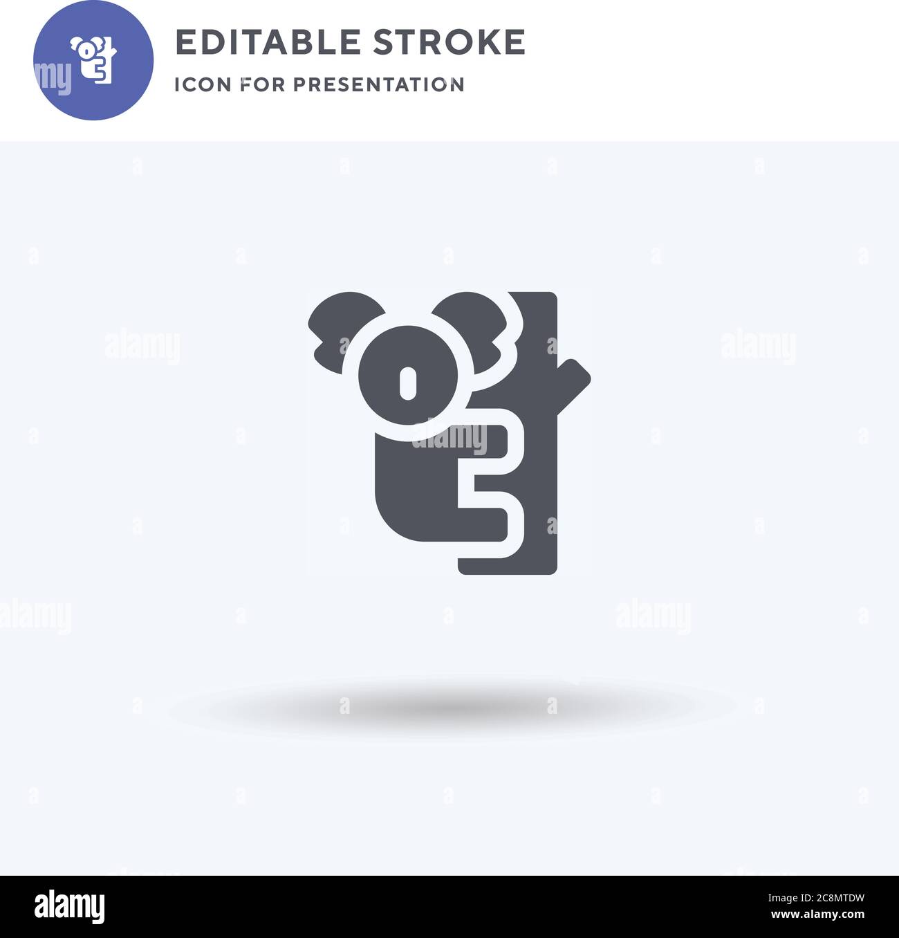 Koala icon vector, filled flat sign, solid pictogram isolated on white ...