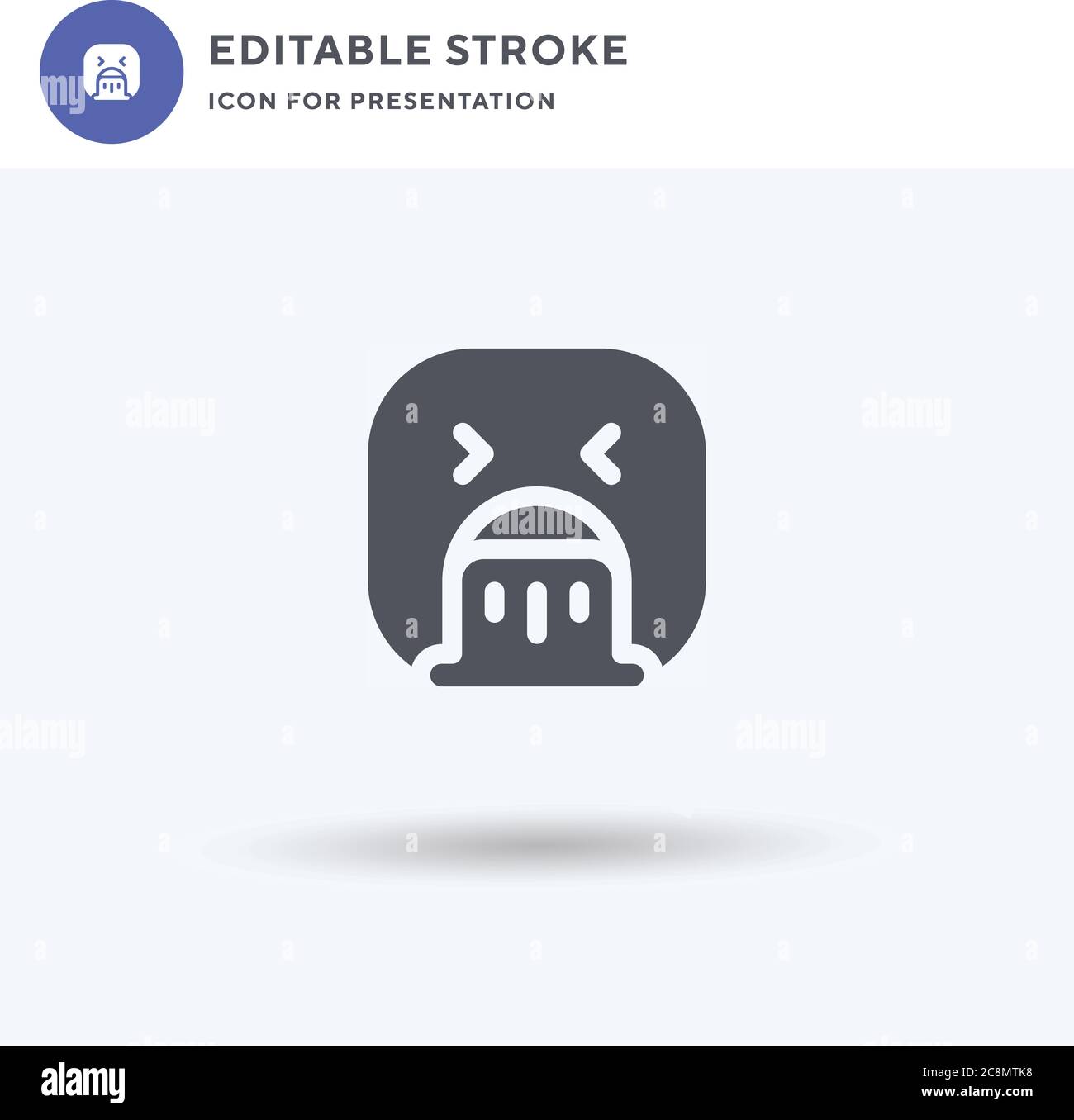 Vomiting icon vector, filled flat sign, solid pictogram isolated on ...