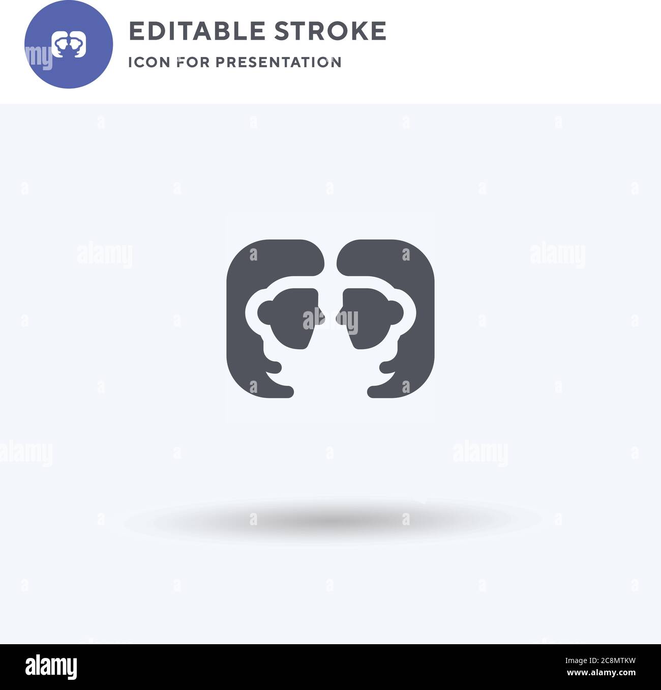 Gemini icon vector, filled flat sign, solid pictogram isolated on white ...