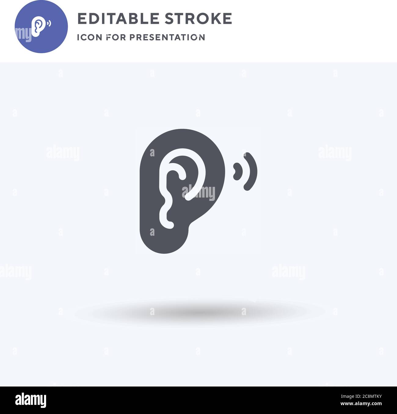 Ear icon vector, filled flat sign, solid pictogram isolated on white ...