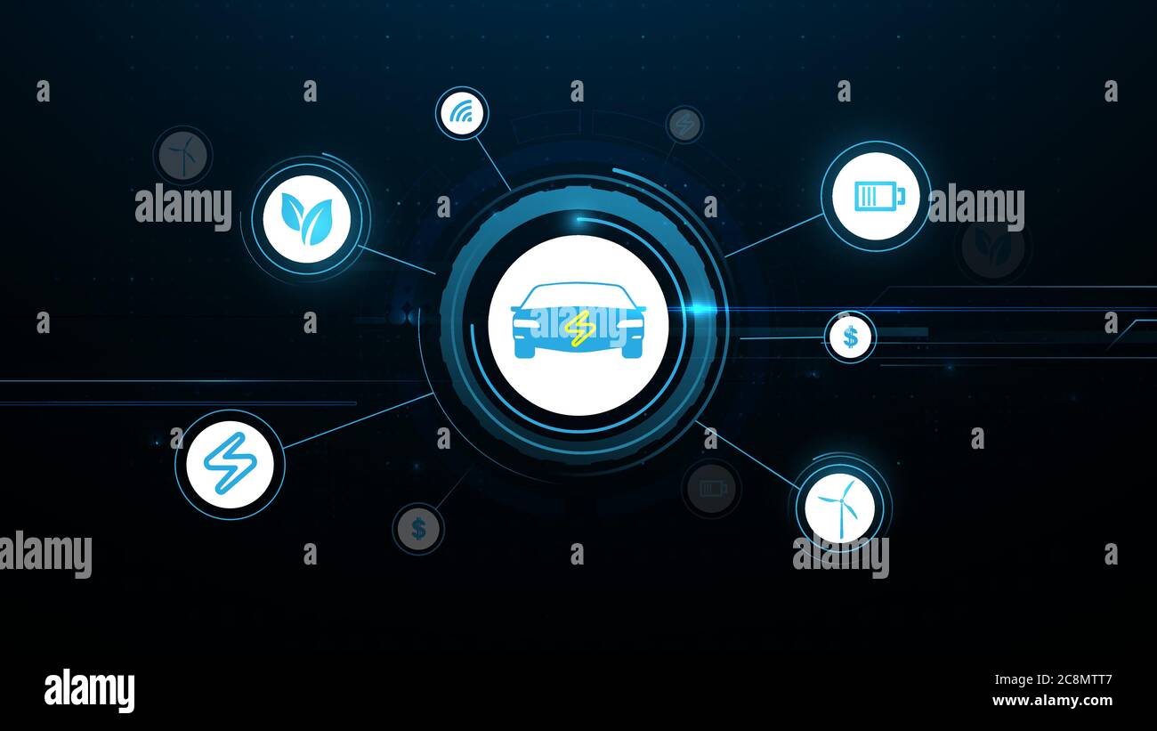 E-mobility. Electric Car Infographic Template with Icons, Smart ...