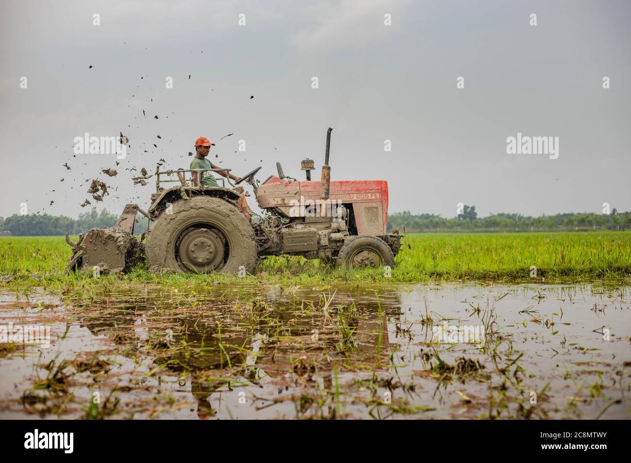 Traditional & modern Process in soil cultivations Stock Photo - Alamy