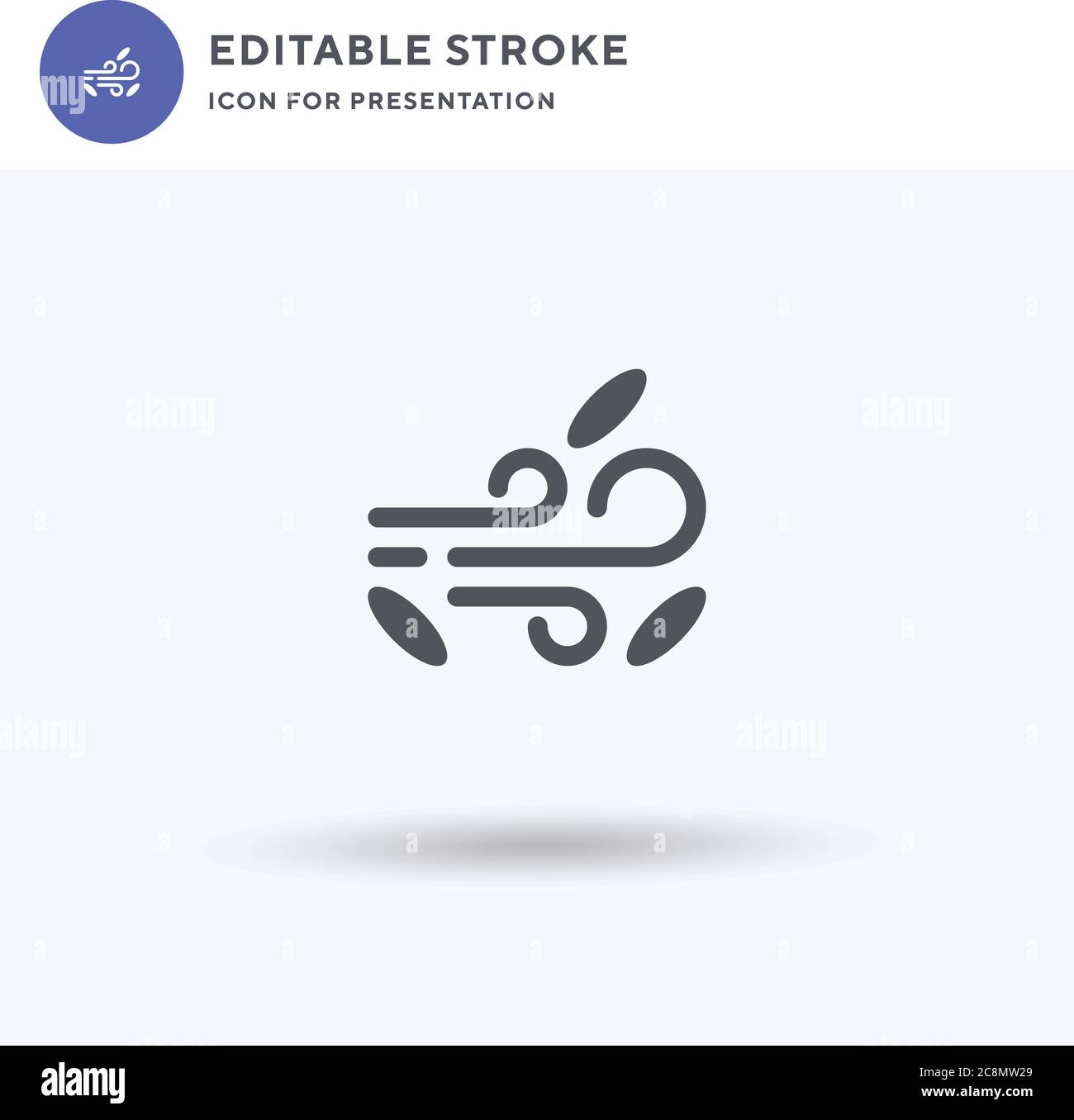 Wind icon vector, filled flat sign, solid pictogram isolated on white ...