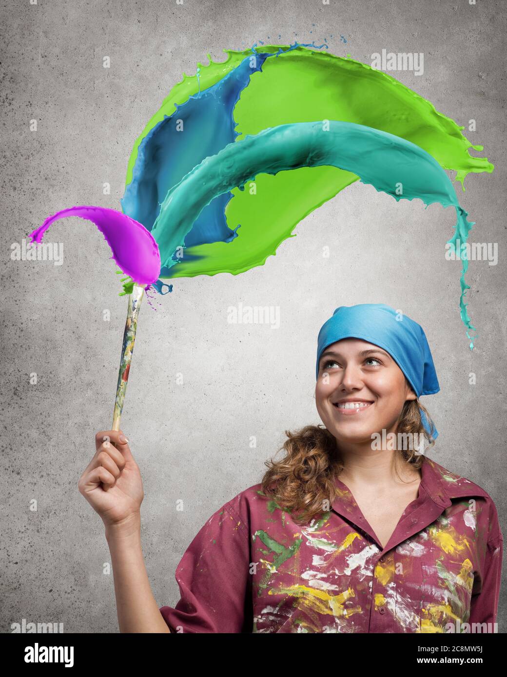She is painting her world Stock Photo - Alamy