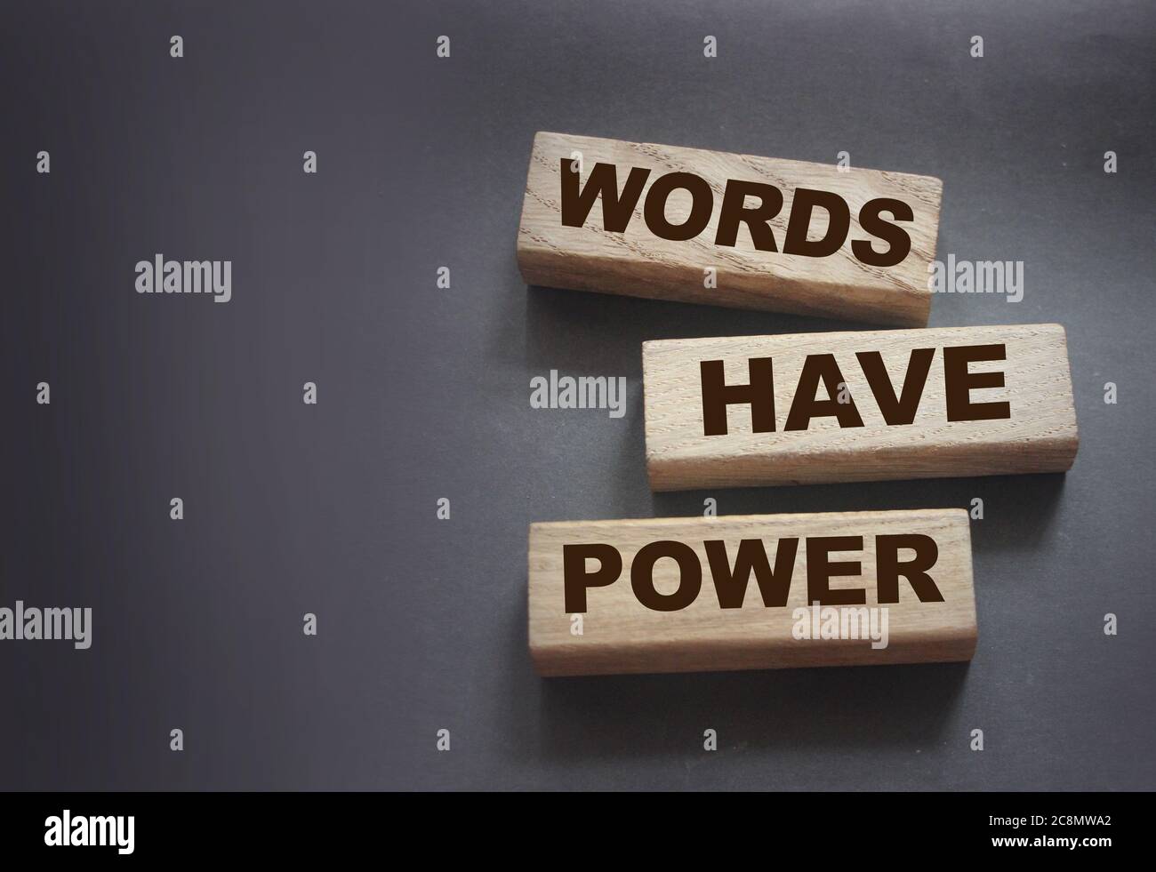 Words have power text on wooden blocks. Education business concept ...