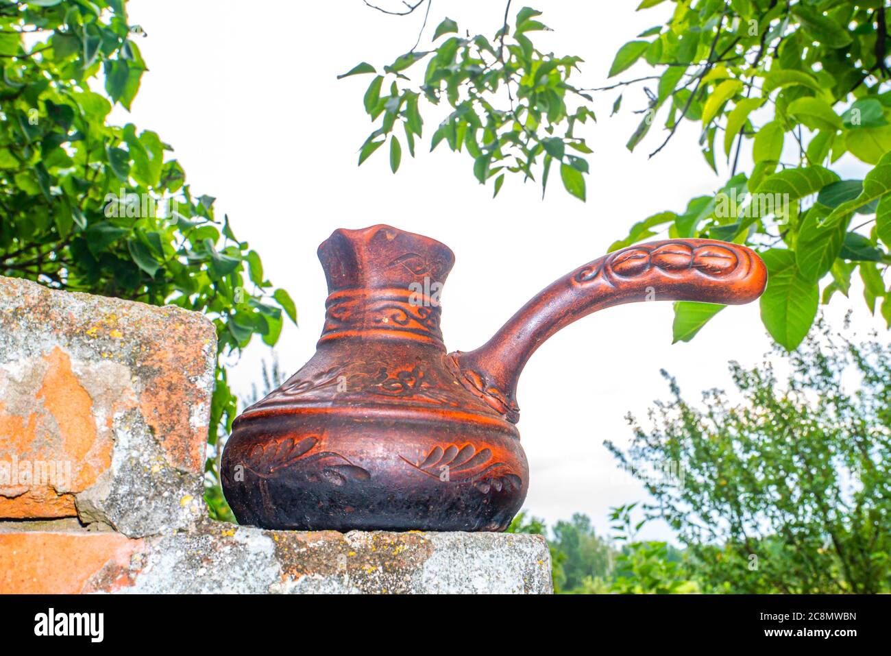 Ceramic coffee maker for preparing a coffee drink Stock Photo - Alamy