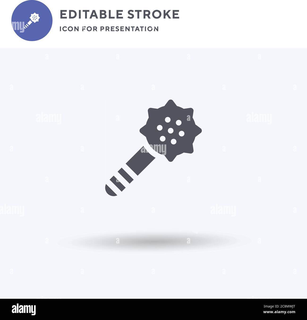 Mace icon vector, filled flat sign, solid pictogram isolated on white ...