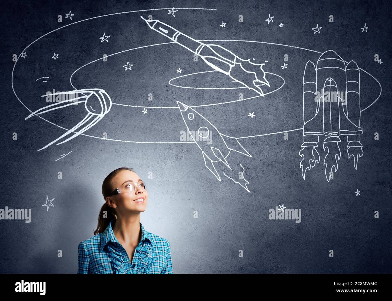 Dreaming to explore space Stock Photo - Alamy