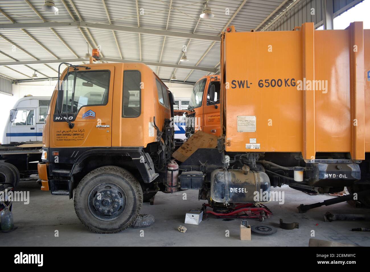 Automobile parts in the workshop and service station Stock Photo - Alamy