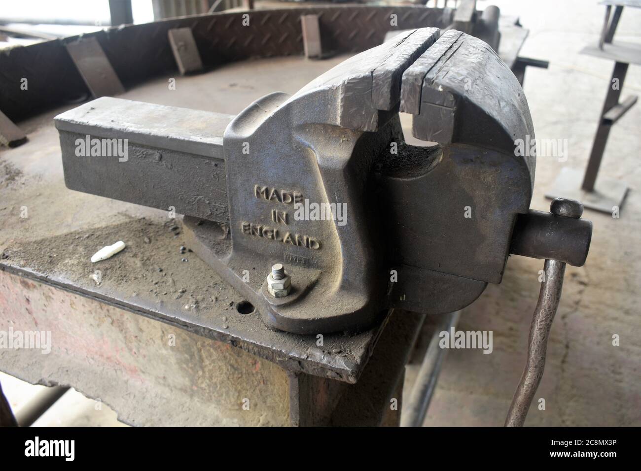 old bench vise Stock Photo - Alamy