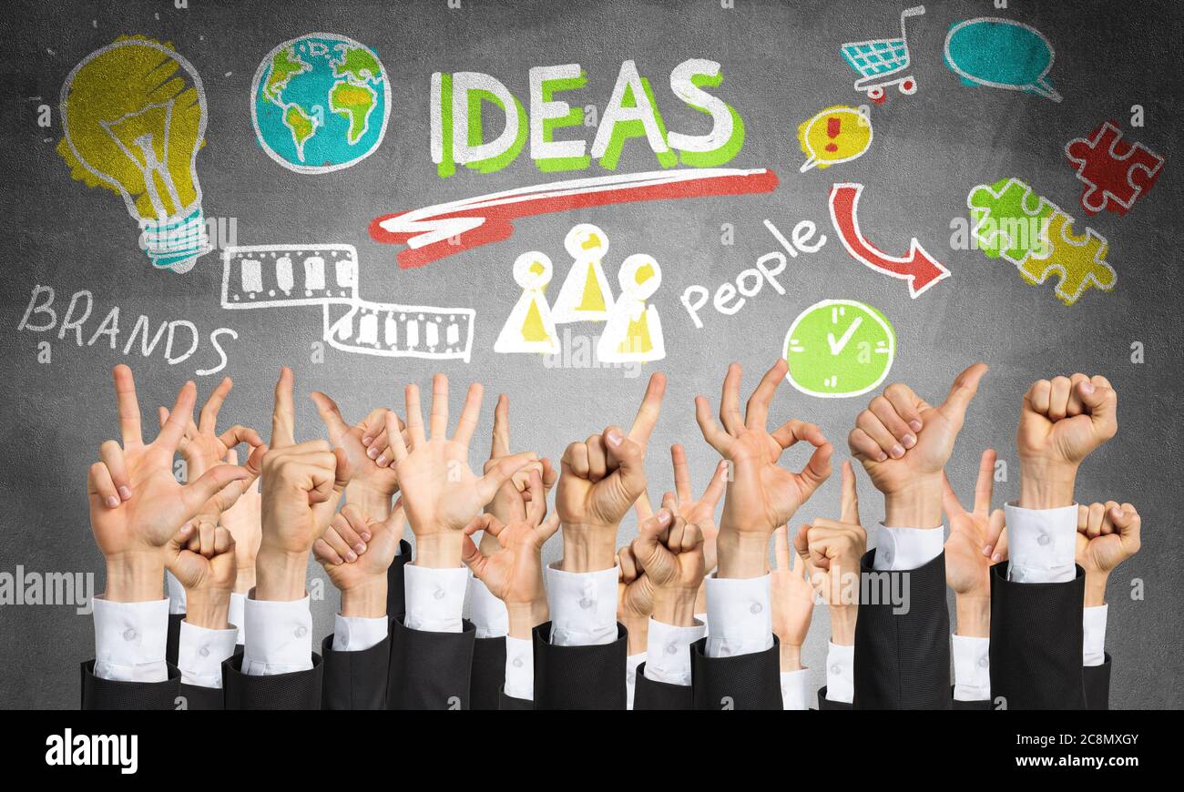 Set of hand gestures Stock Photo - Alamy