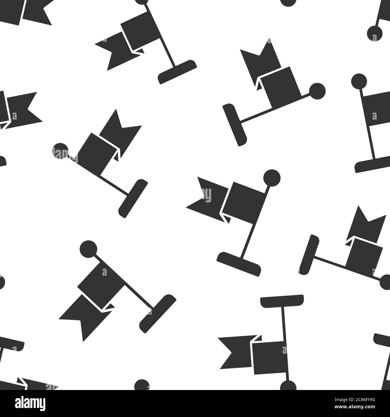 Flag icon in flat style. Pin vector illustration on white isolated ...