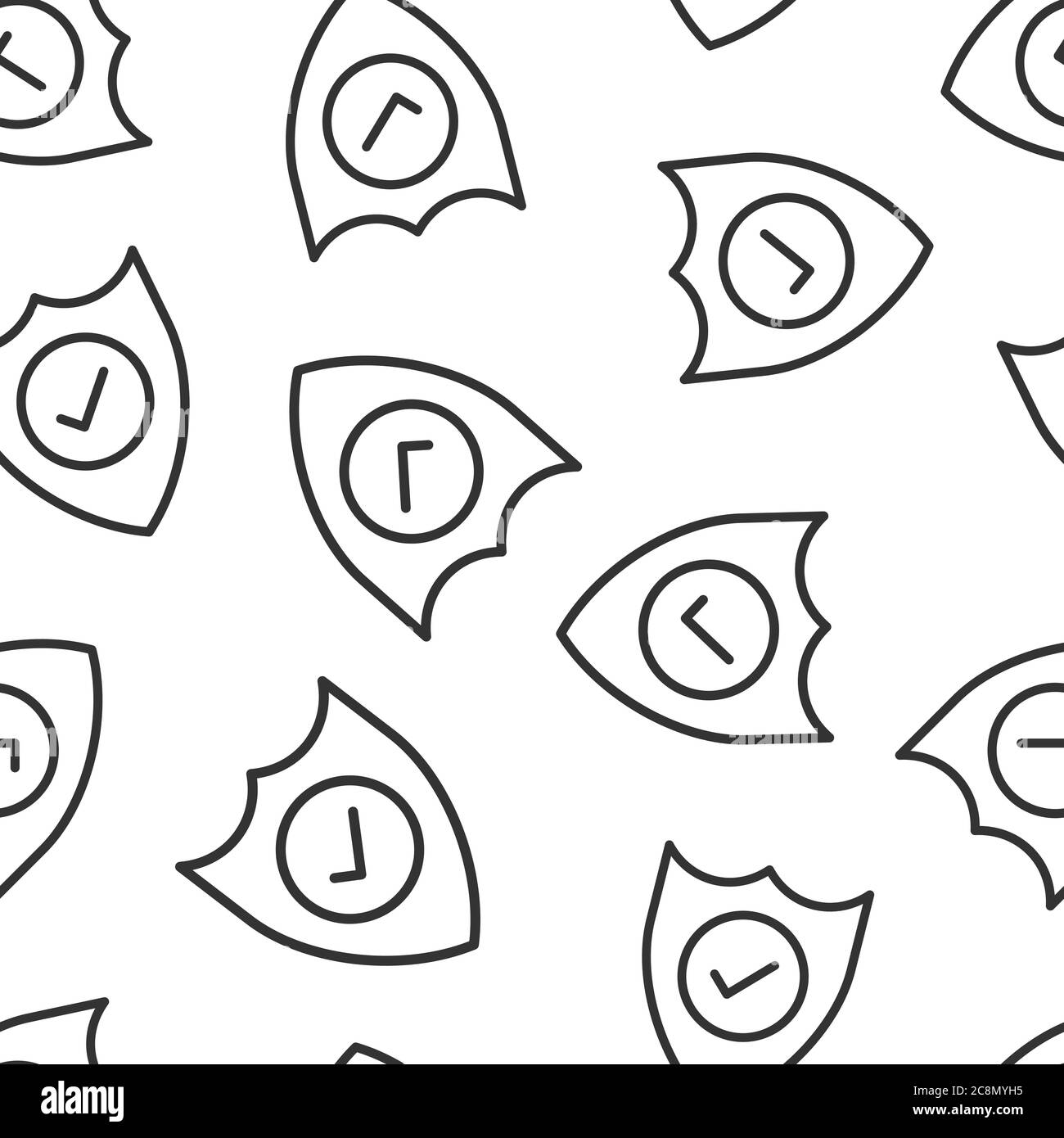 Shield with check mark icon in flat style. Protect vector illustration ...