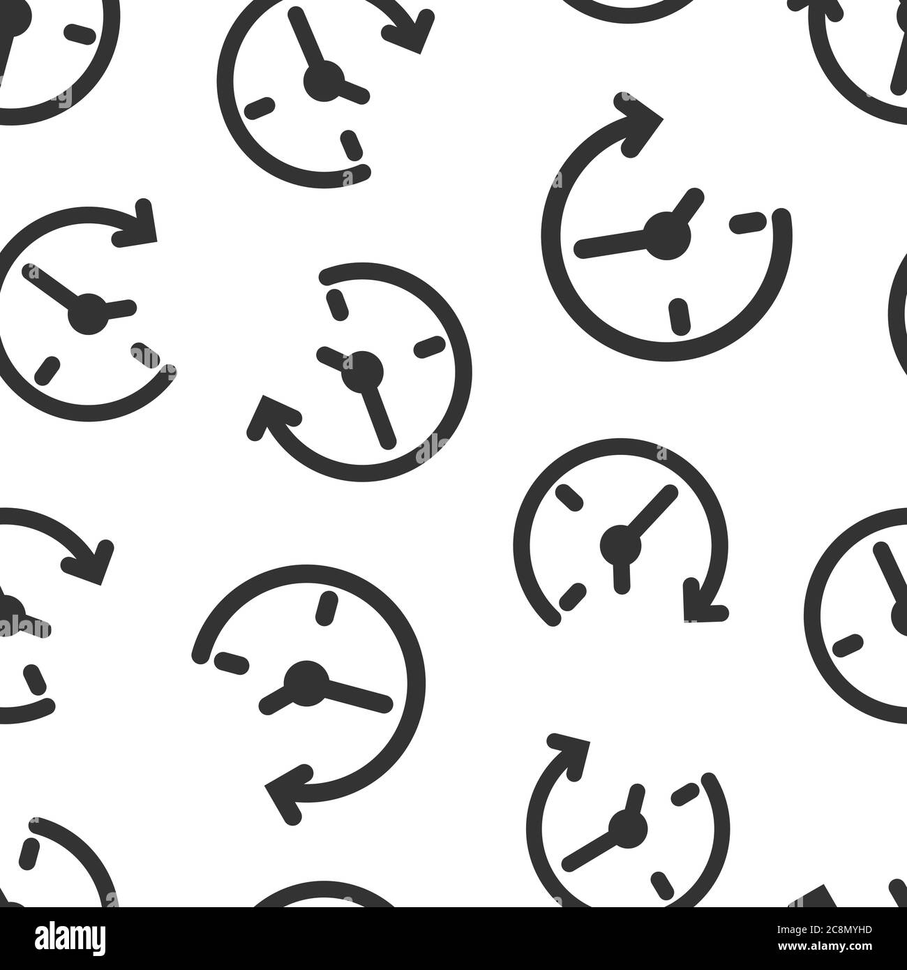 Clock icon in flat style. Watch vector illustration on white isolated ...