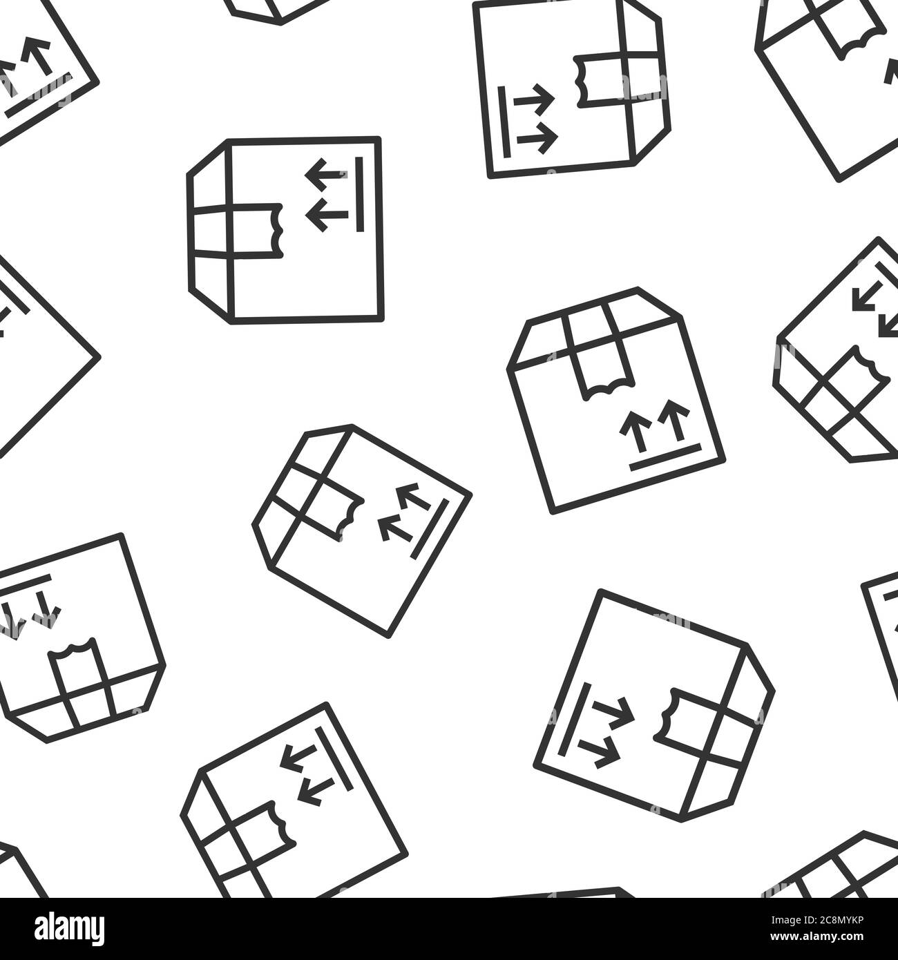 Shipping box icon in flat style. Container vector illustration on white ...