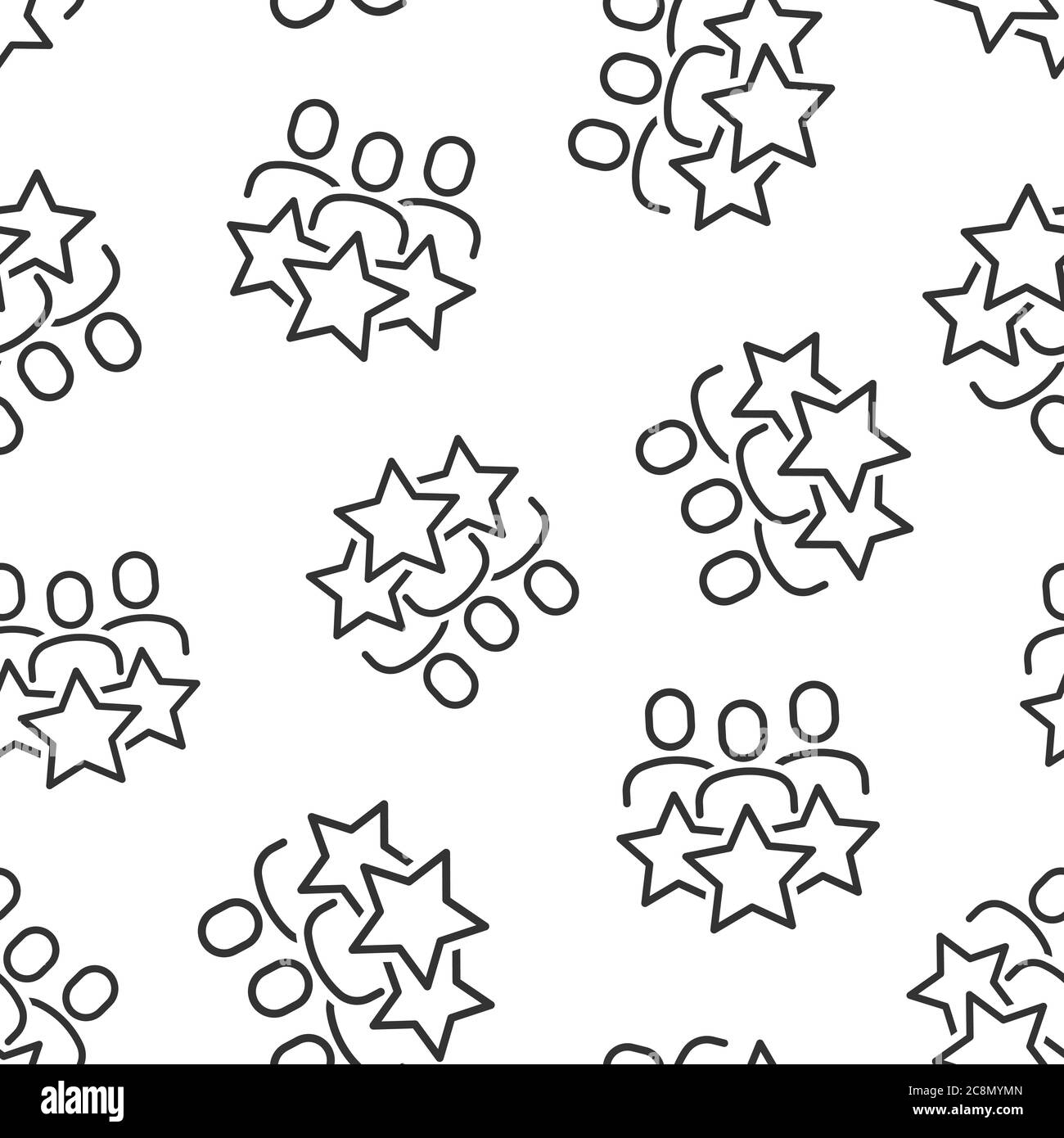 People with stars icon in flat style. Businessman rating vector ...