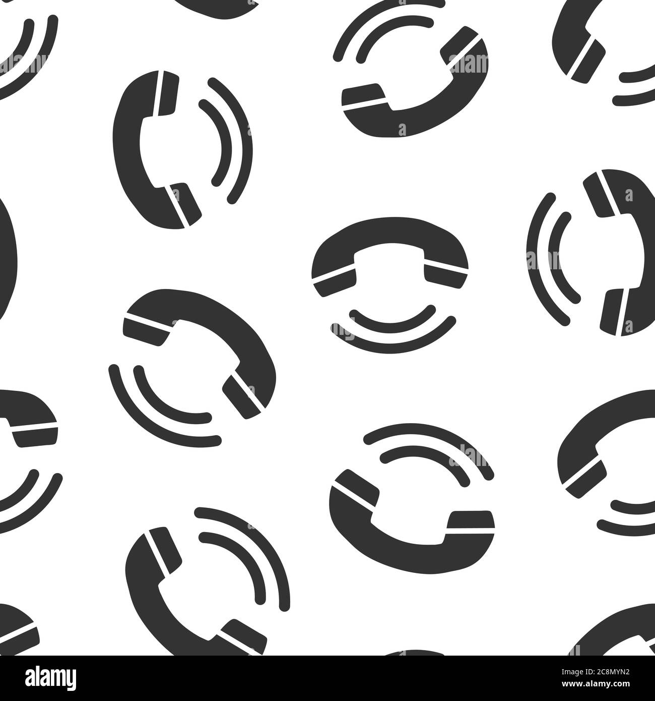 Phone icon in flat style. Telephone call vector illustration on white ...