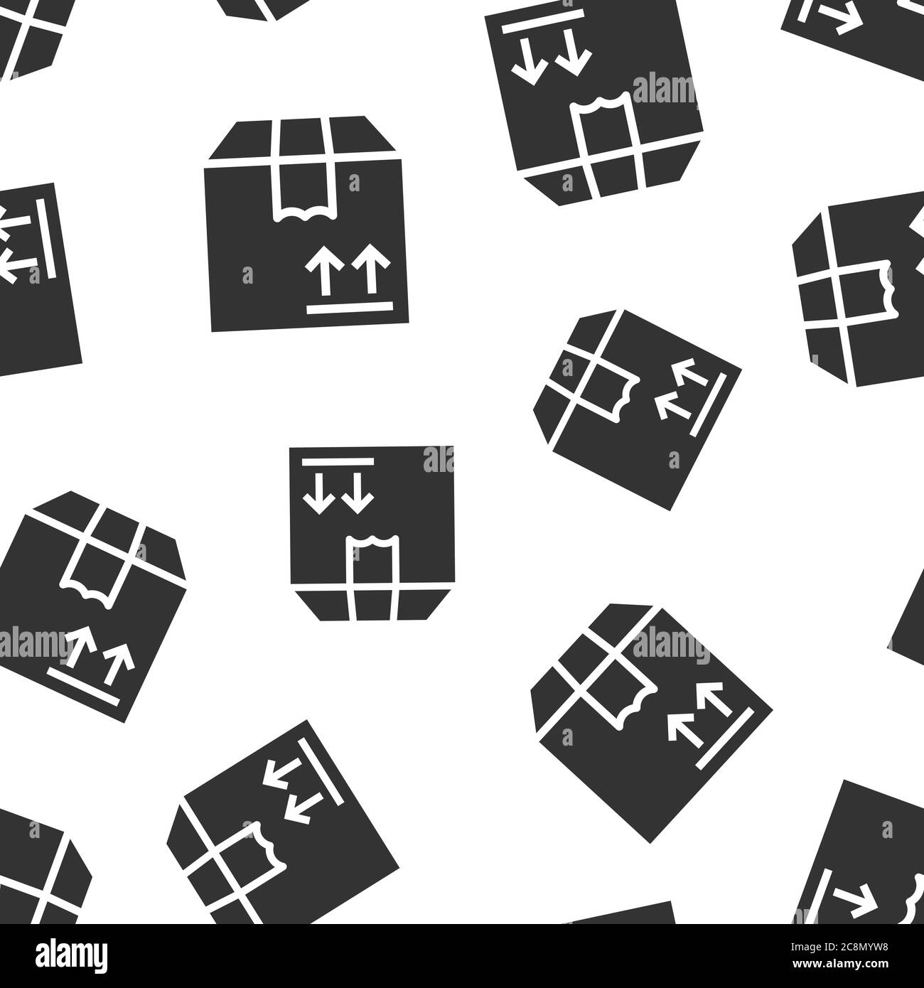 Shipping box icon in flat style. Container vector illustration on white ...