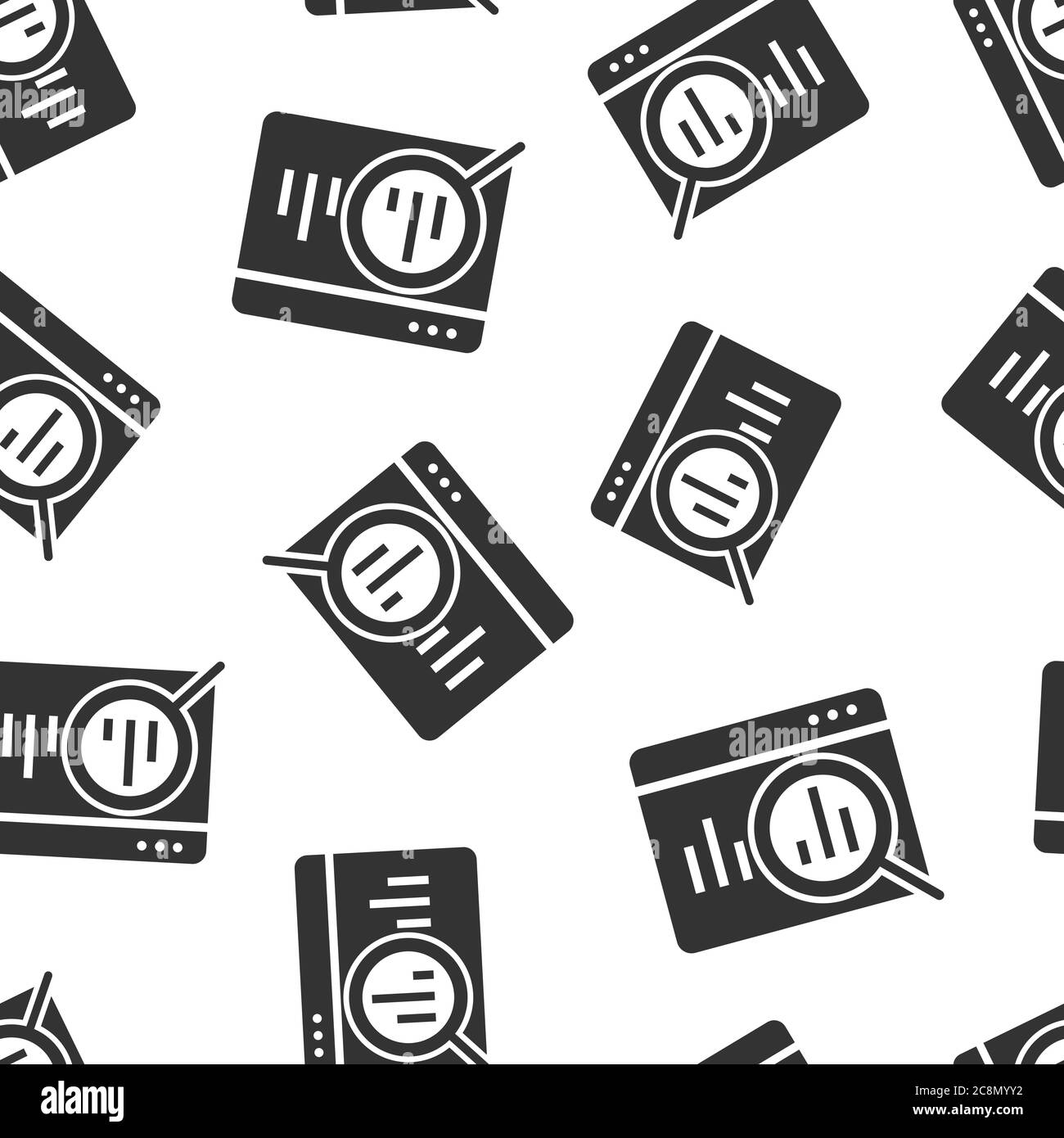 Market trend icon in flat style. Growth arrow with magnifier vector ...