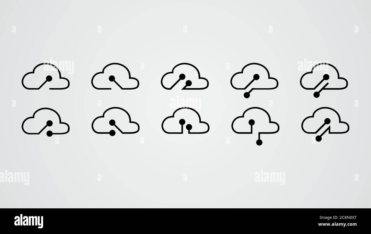cloud tech collection. upload download data. cloud storage. data transfer. vector illustration ...
