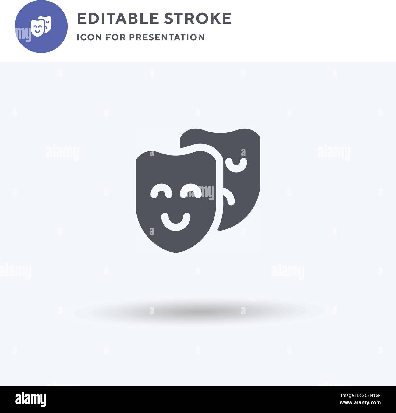Drama icon vector, filled flat sign, solid pictogram isolated on white ...