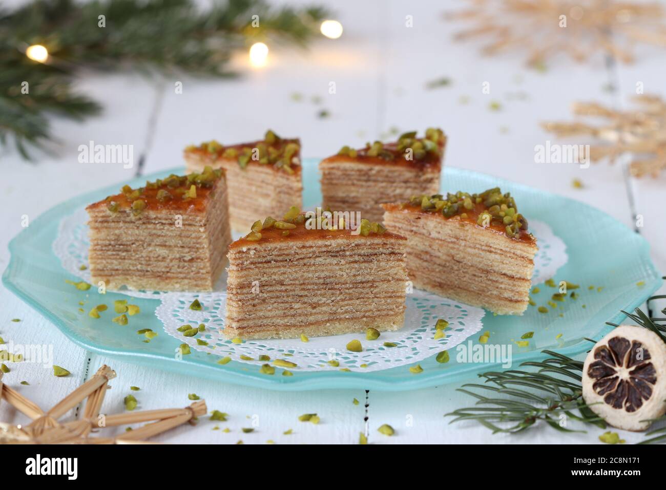 christmas bakery pyramid cake biscuits Stock Photo - Alamy