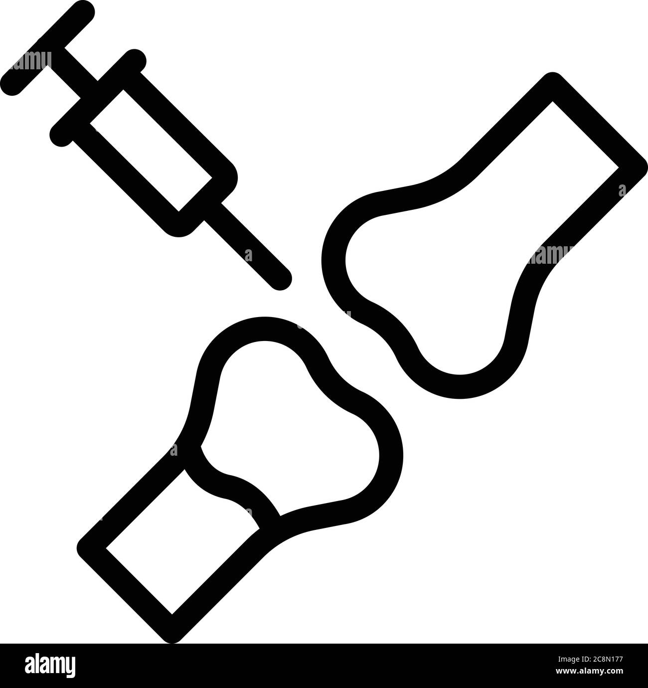 Syringe knee injection icon, outline style Stock Vector Image & Art - Alamy