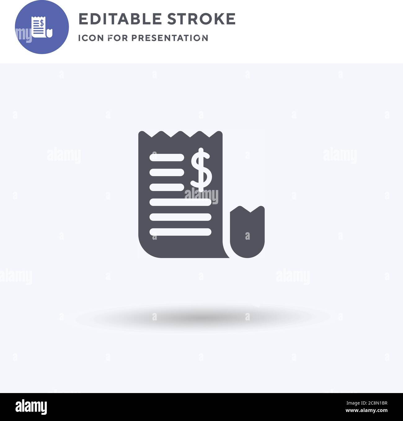 Bill icon vector, filled flat sign, solid pictogram isolated on white ...