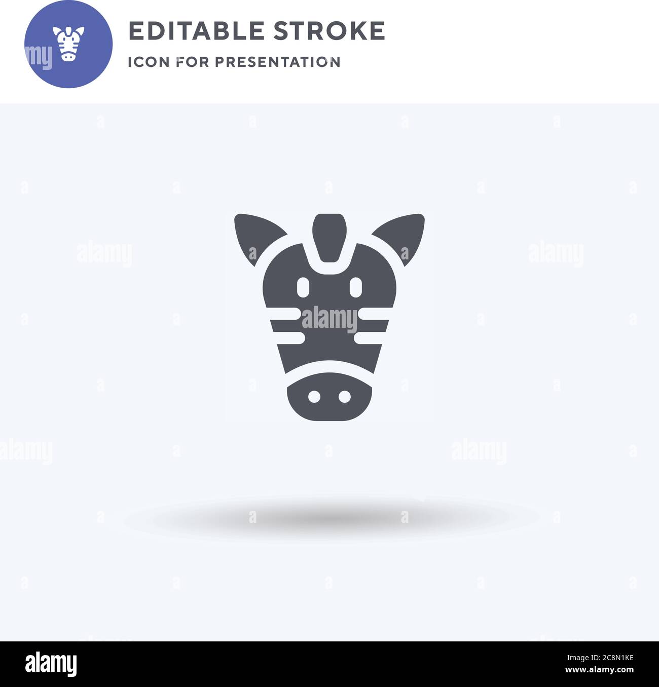 Zebra icon vector, filled flat sign, solid pictogram isolated on white ...