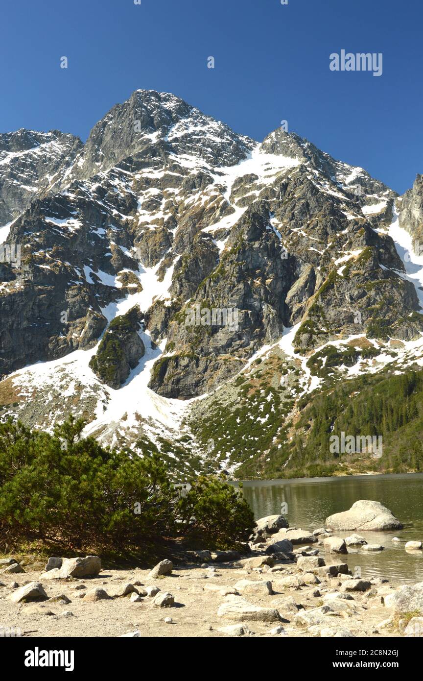 Tatra Mountains Poland (Morskie Oko). View of Mieguszowiecki. Spring in ...