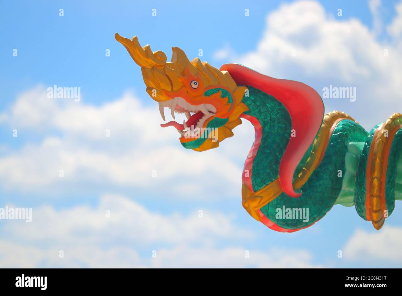 serpent or big snake statue with beautiful sky background Stock Photo ...