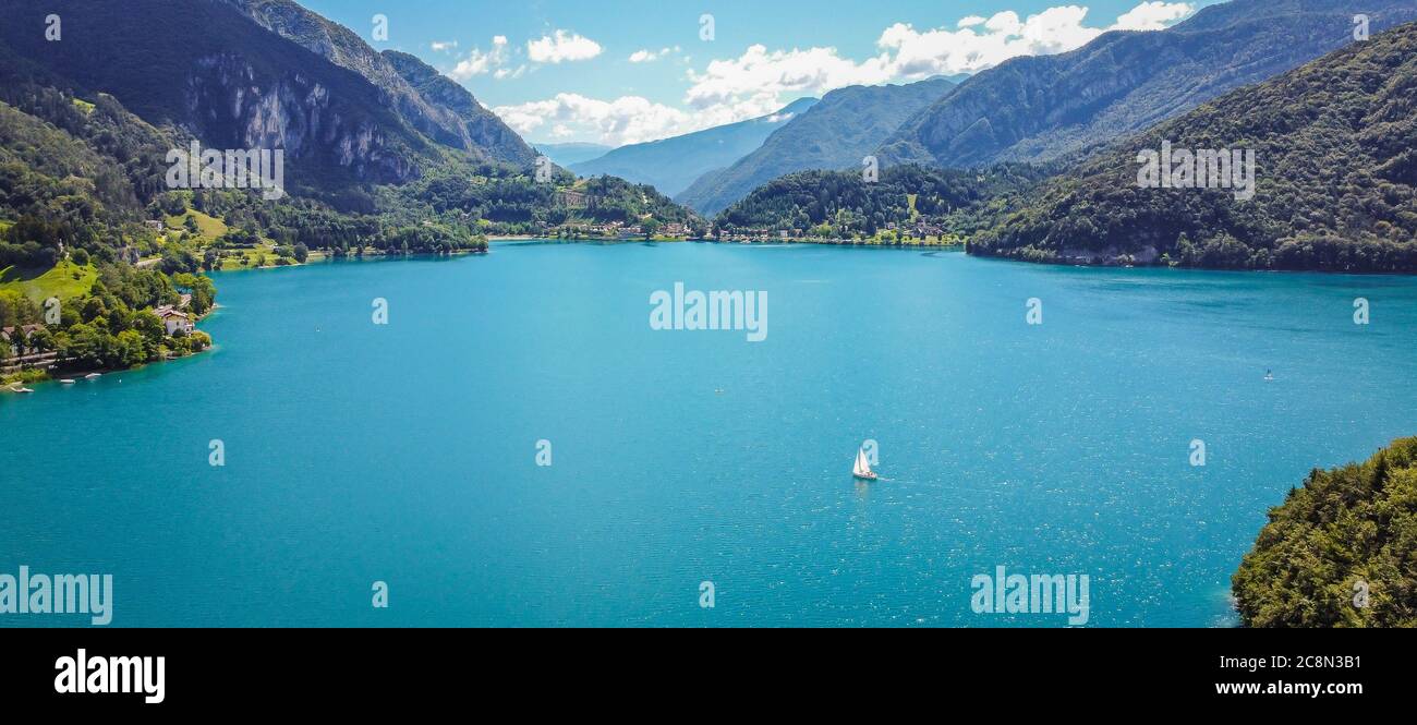 Ledro Lake in Ledro Valley, Trentino Alto Adige,northern Italy, Europe ...