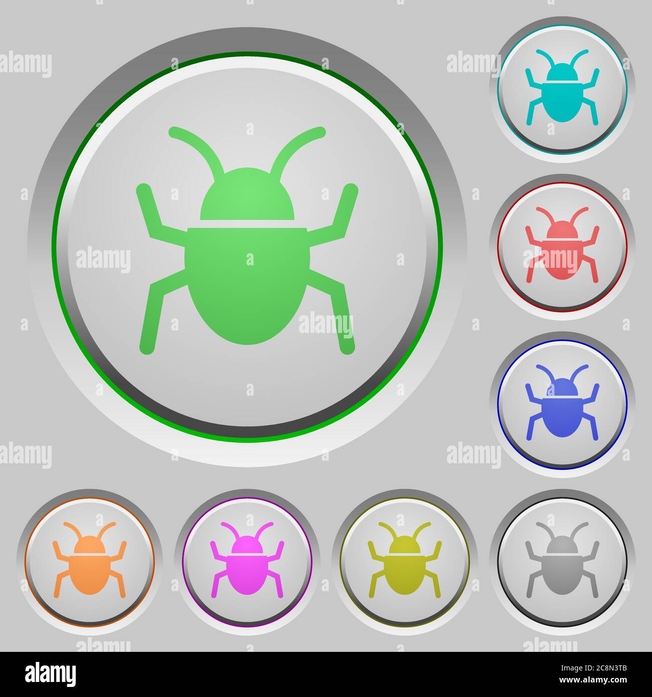 Set of color bug sunk push buttons Stock Vector Image & Art - Alamy