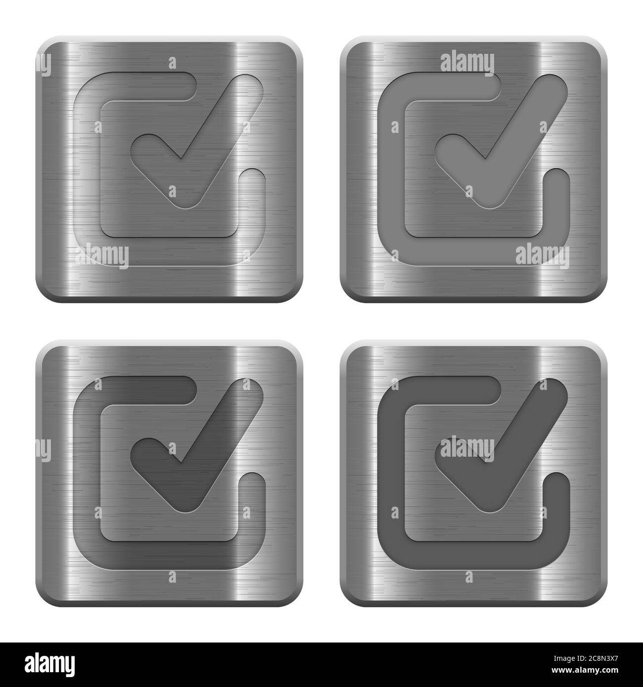 Set of checkmark buttons vector in brushed metal style Stock Vector Image & Art - Alamy