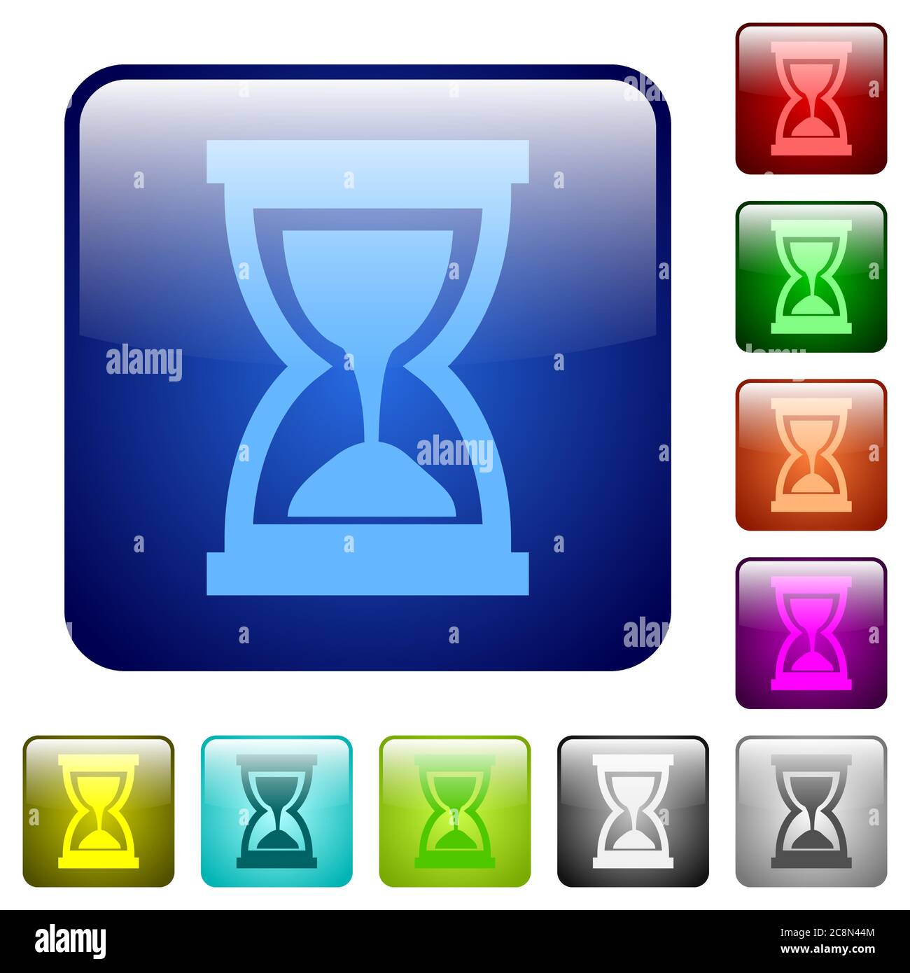 Set of hourglass color glass rounded square buttons Stock Vector Image & Art - Alamy