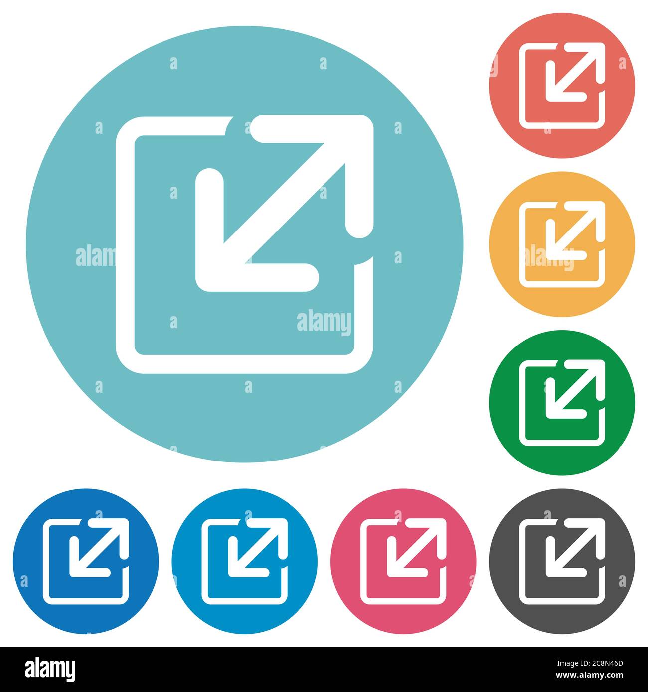 Flat resize icon set on round color background Stock Vector Image & Art ...